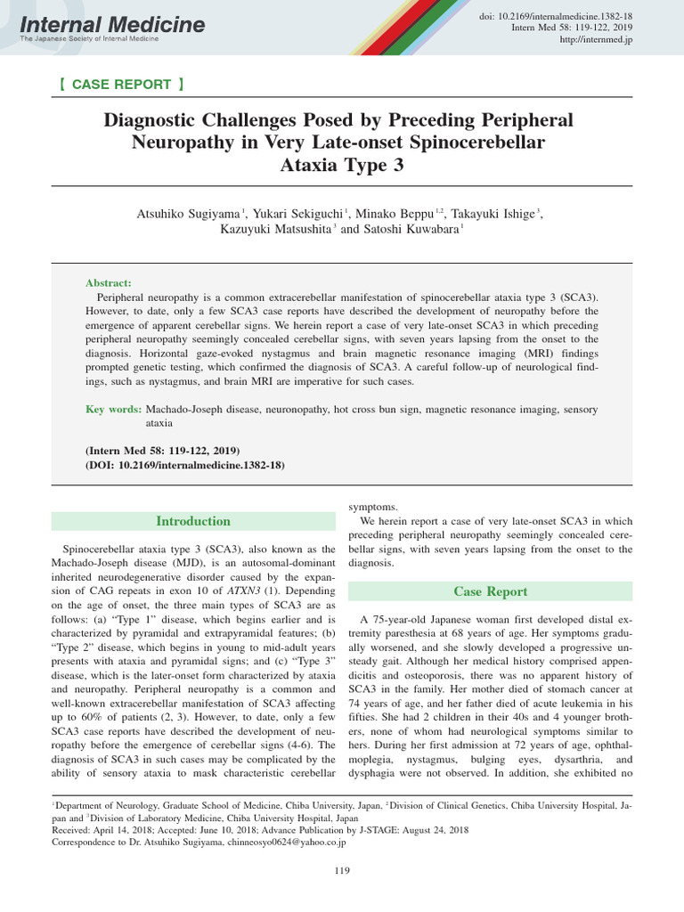 Diagnostic Challenges Posed by Preceding Peripheral Neuropathy in Very ...