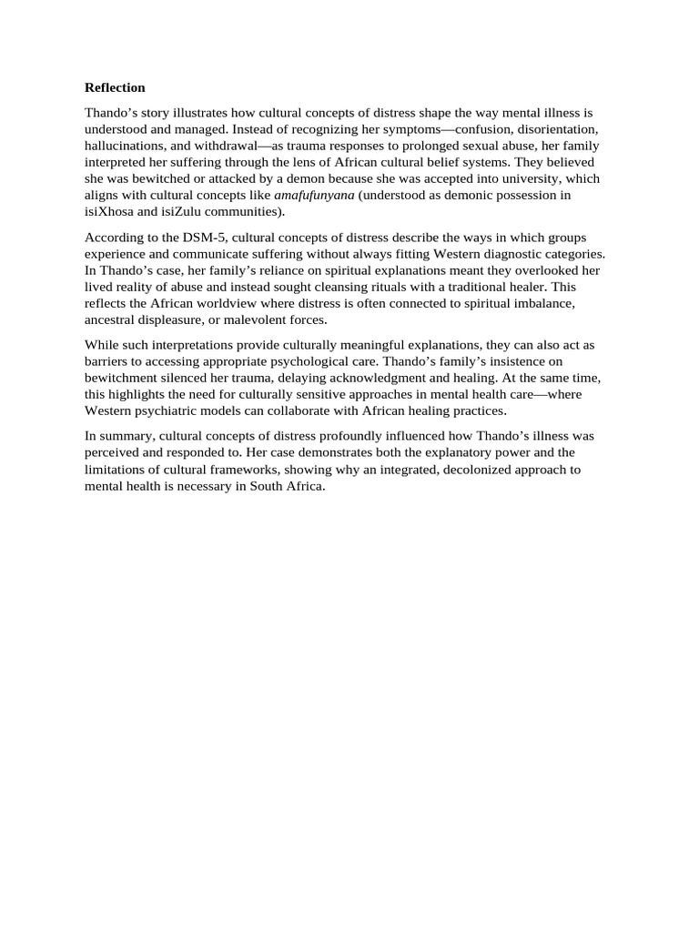 Psych Mental and Distress Tut 3 | PDF