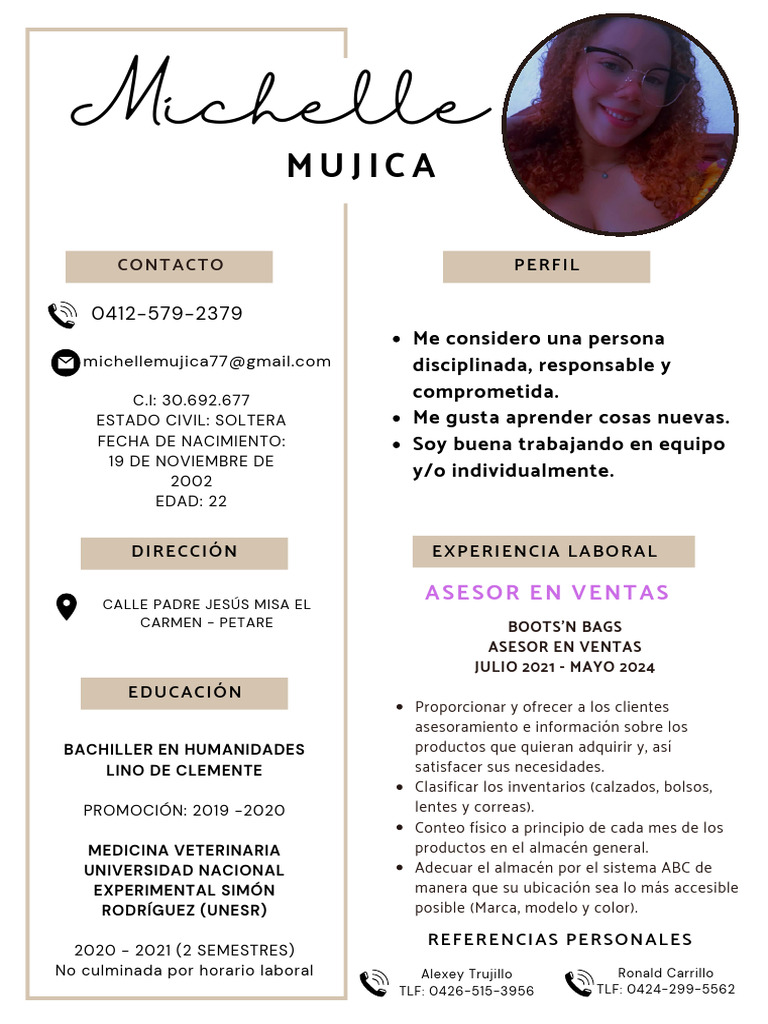 Curriculum Michelle 2025 | PDF