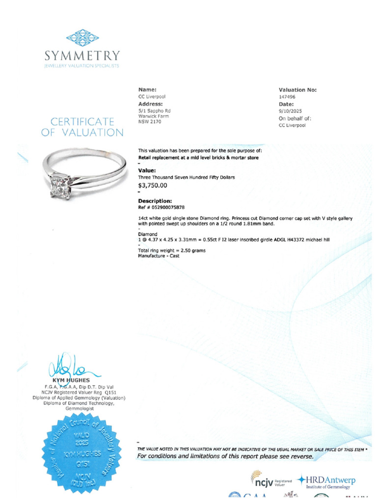 Clean Valuation Certificate 052900075878 | PDF