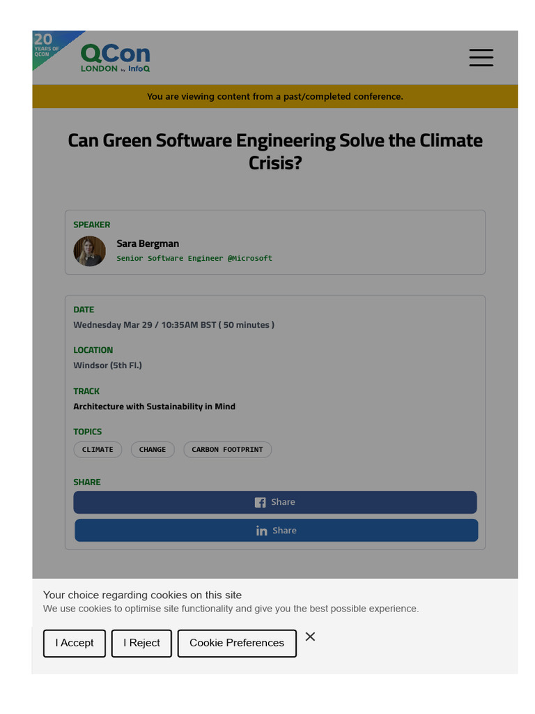 Qconlondon Com Presentation Mar2023 Can Green Software Engineering ...