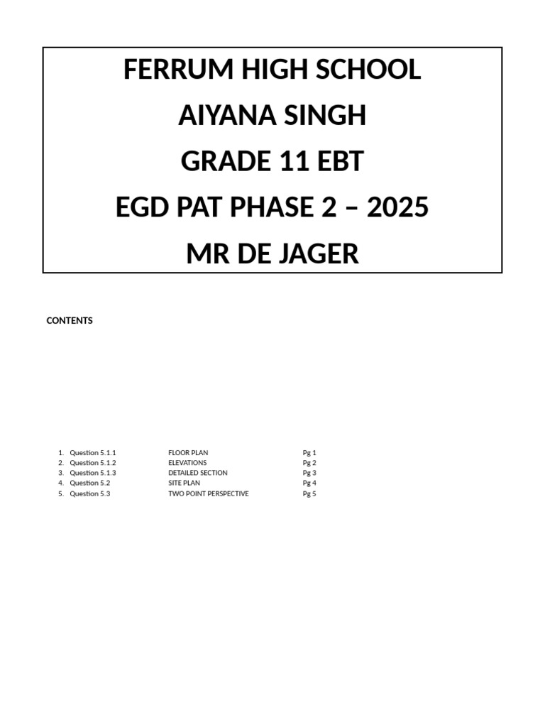 EGD PAT Cover Page - Aiyana Singh | PDF