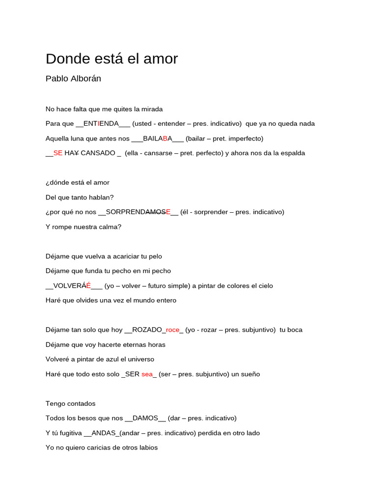 Dónde Está El Amor - Pablo Alborán | PDF