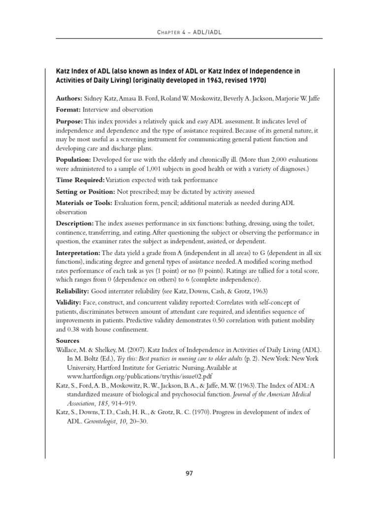 Katz - Print Assessment Tools | PDF | Health Care | Clinical Medicine
