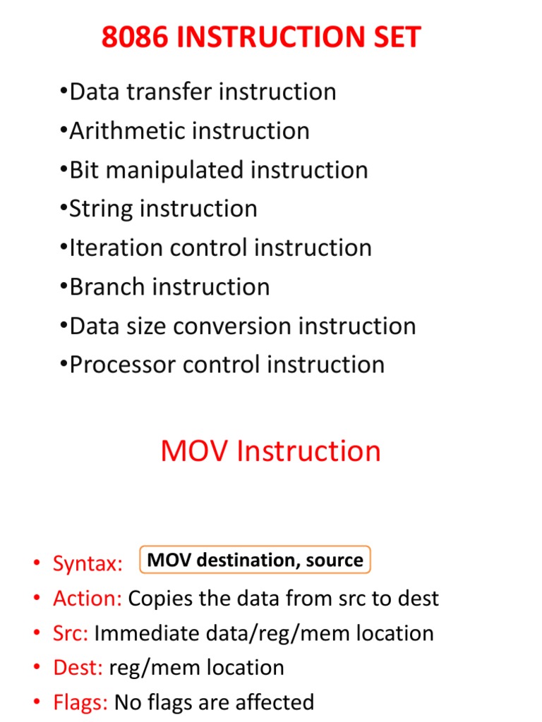 8086 Instruction Set | PDF | String (Computer Science) | Computer Data