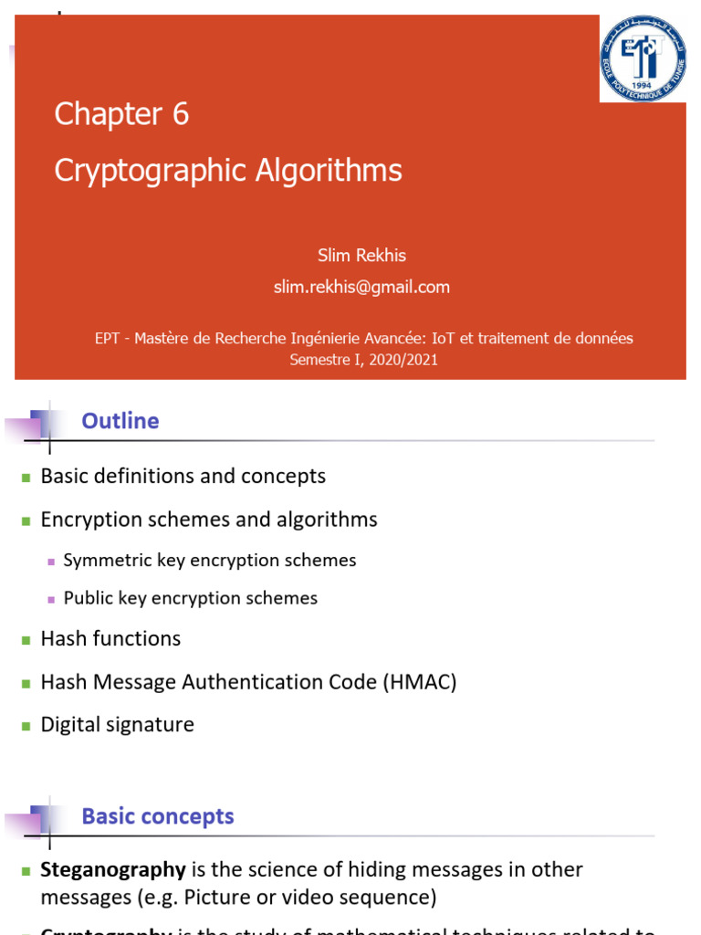 Ch6 - Cryptographic Algorithms | PDF | Encryption | Key (Cryptography)