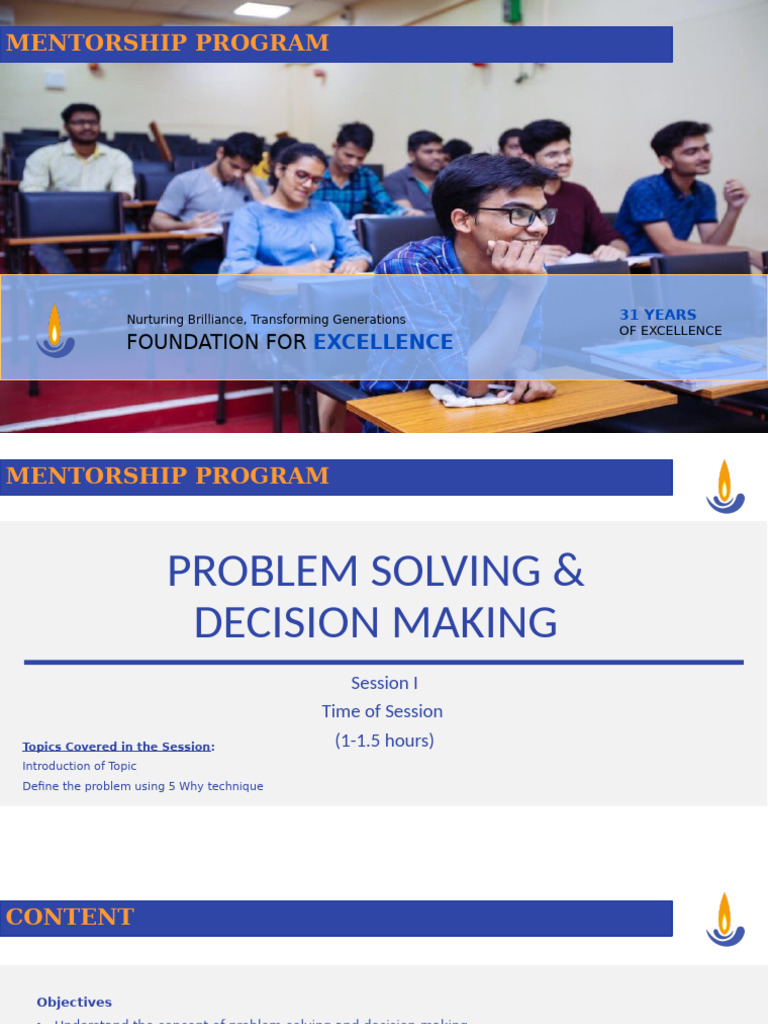 Problem Solving & Decision Making - I | PDF | Mentorship | Decision Making