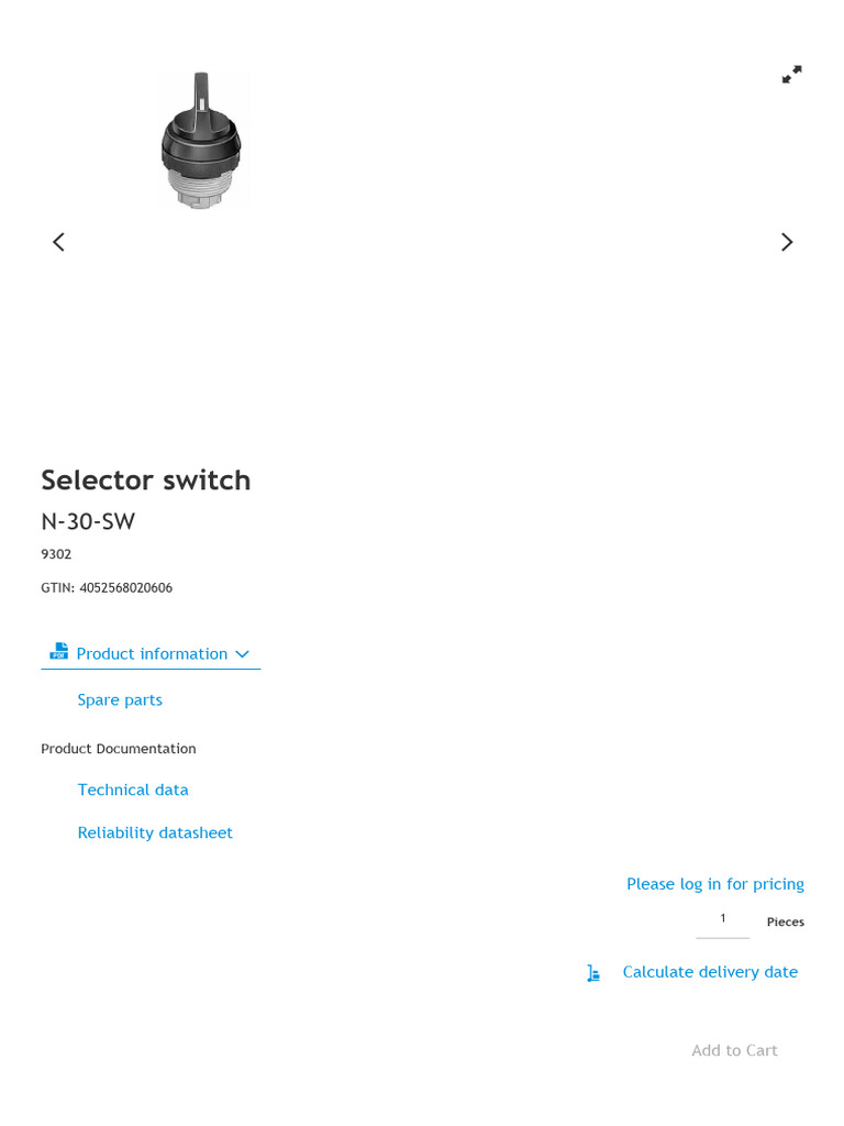 Selector Switch N-30-SW - Festo GB | PDF