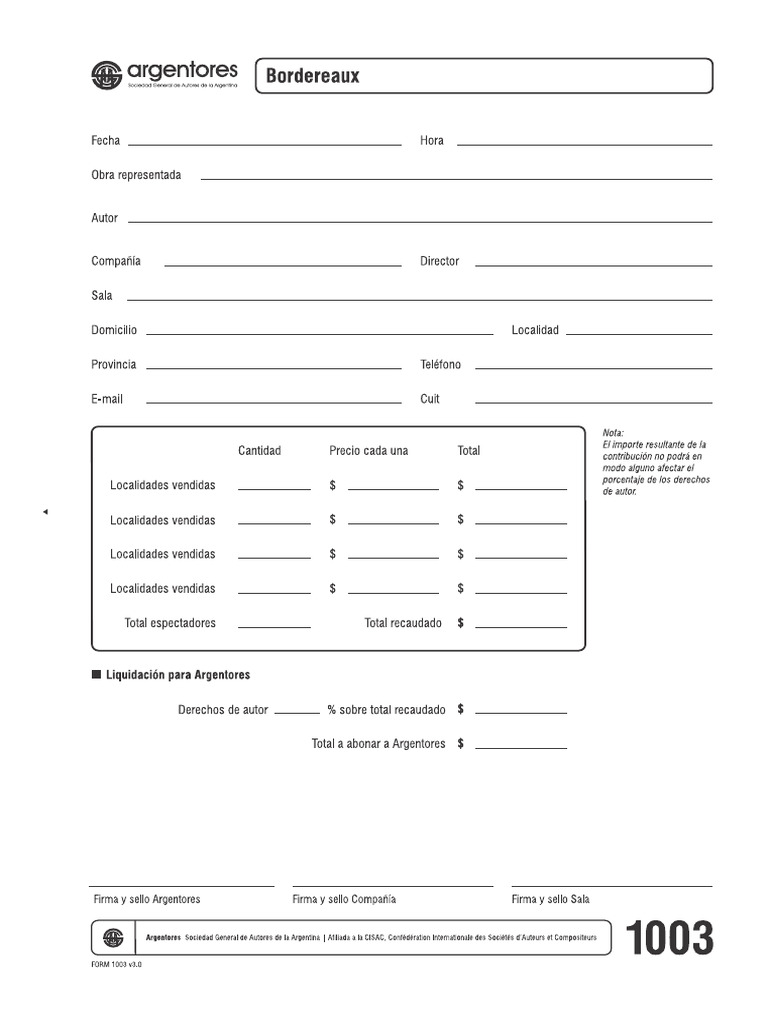 1003 Bordereaux | PDF
