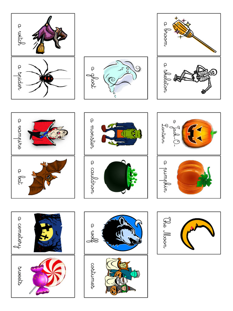 24 Flashcards Halloween A5 Noms Copie 2 | PDF