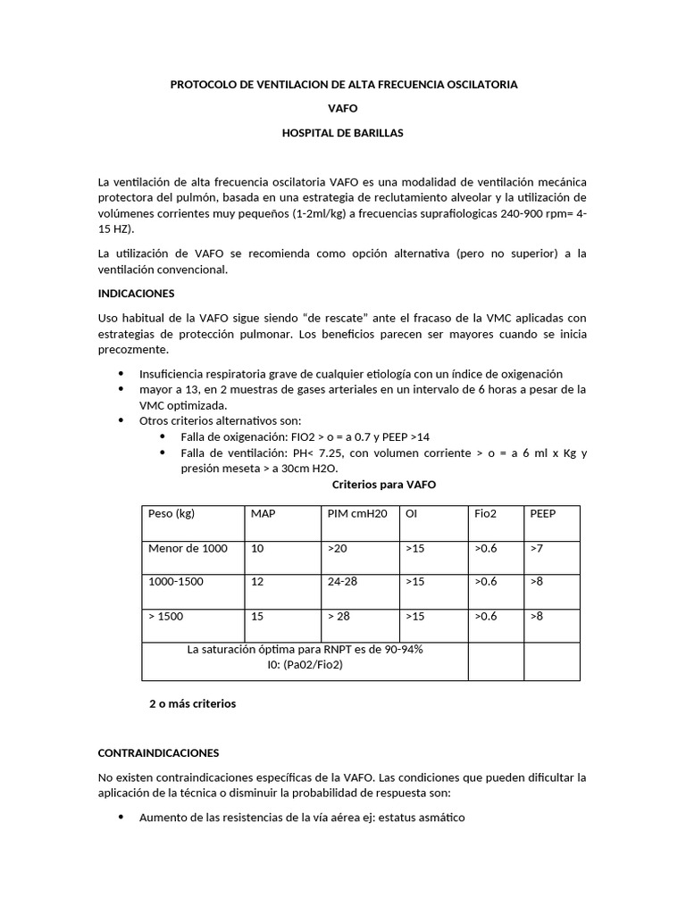 VAFO | PDF | Respiración | Especialidades Medicas