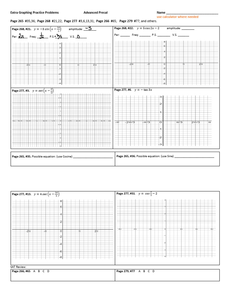 Extra Graphing Practice Problems | PDF