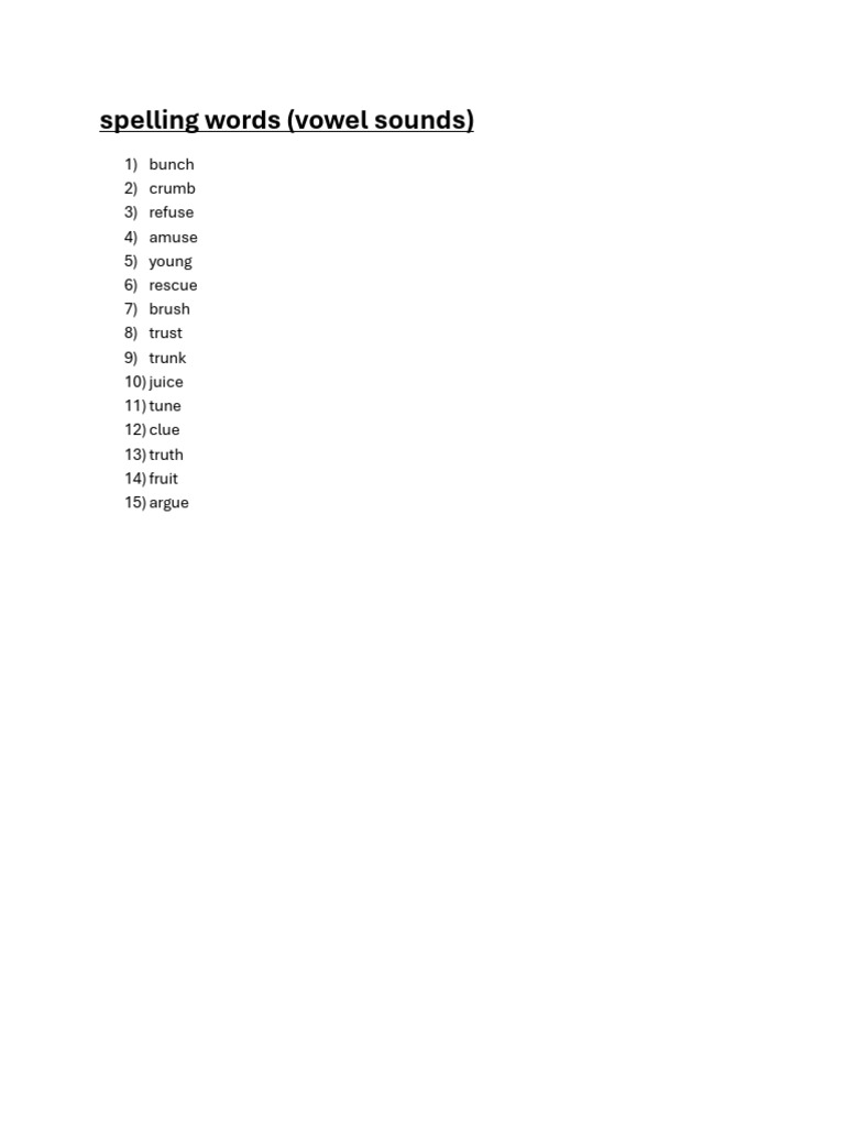 Spelling Week 6 | PDF