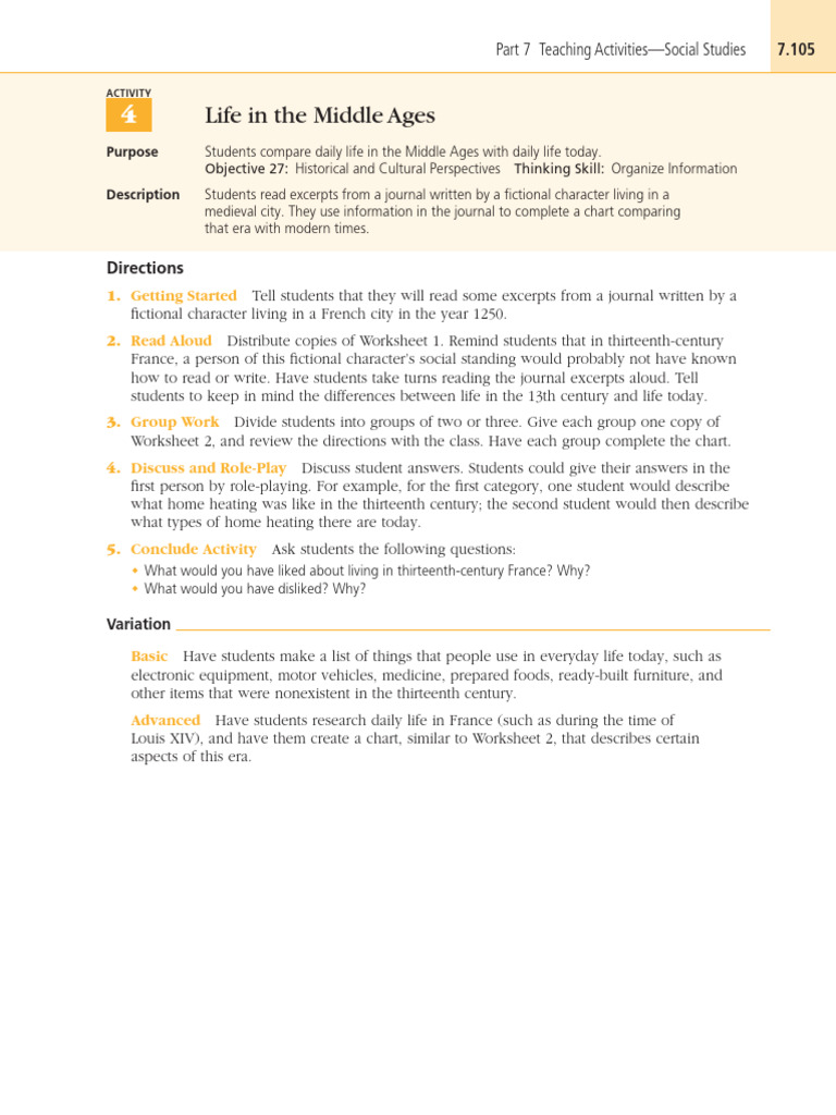 Life in Middle - Ages | PDF