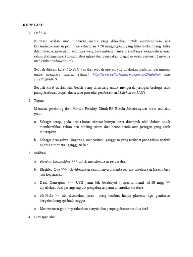Prosedur dan Tujuan Kuretase | PDF