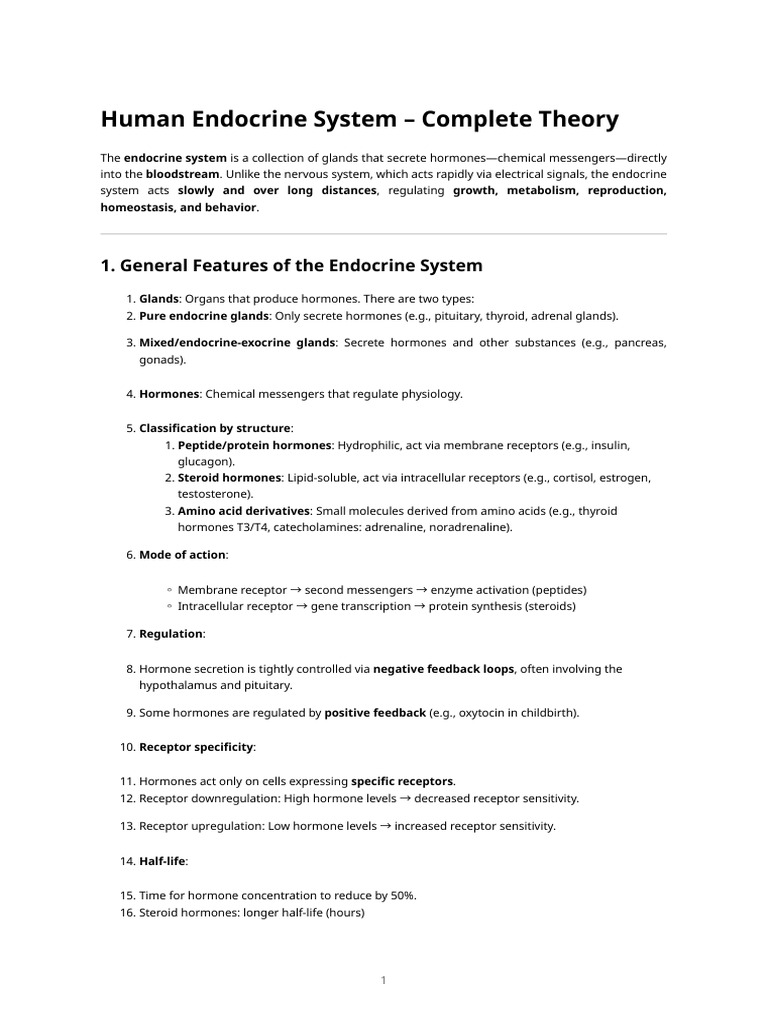 Human Endocrine System Theory | PDF | Endocrine System | Hormone