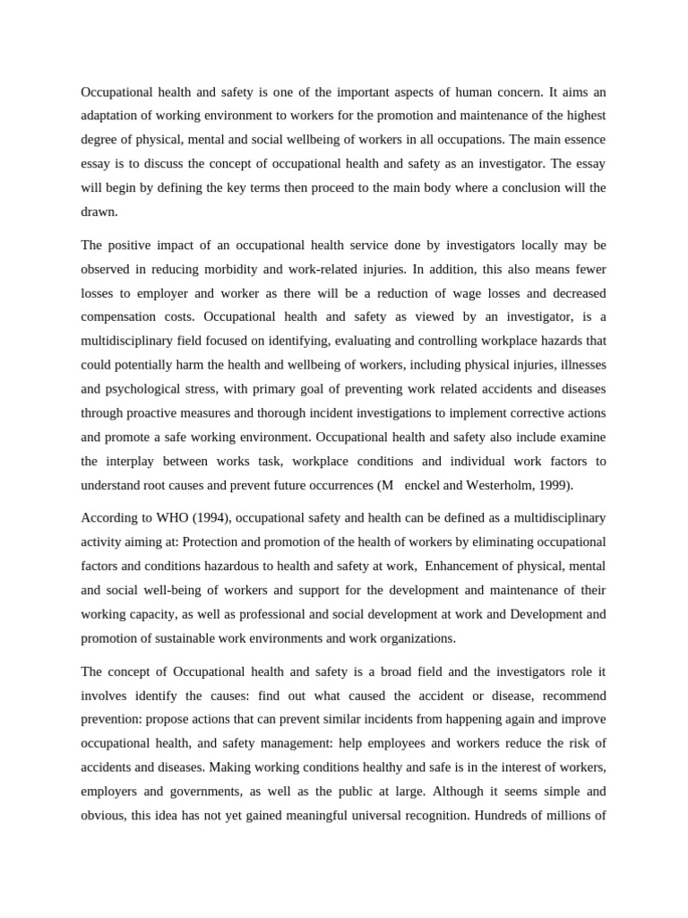 Assignment Two Occupation Health | PDF | Occupational Safety And Health ...