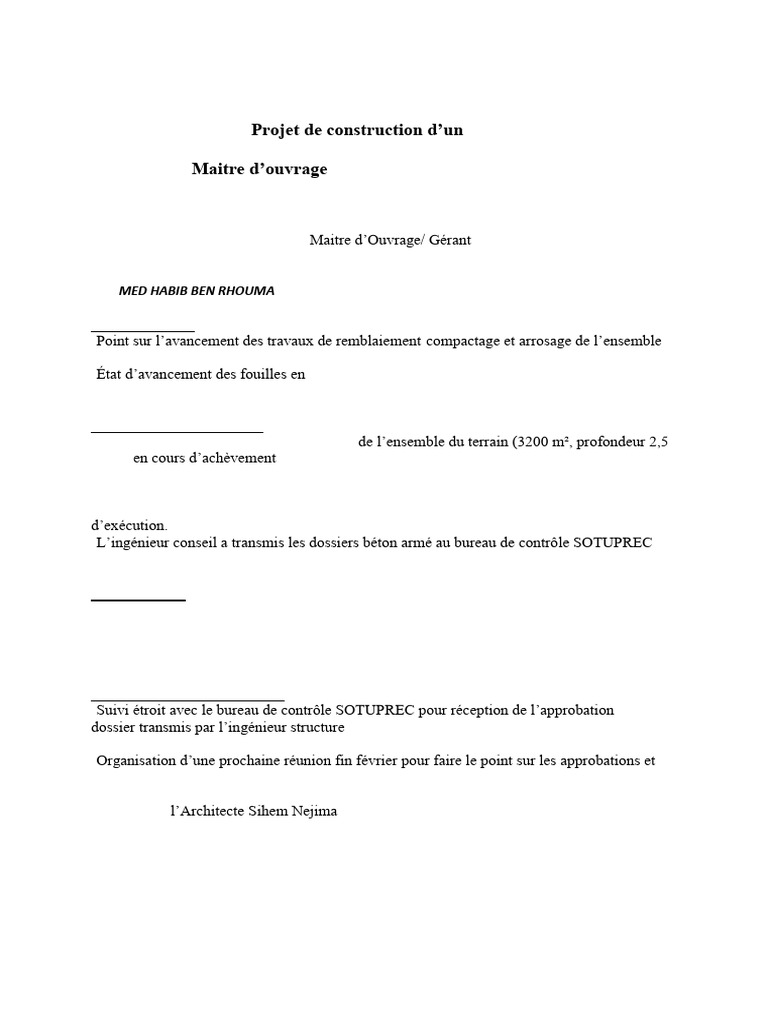 Réunion de chantier usine Mahdia 2023-2024 | PDF | Fondation (construction)