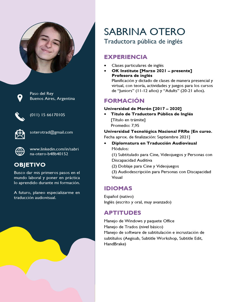 CV Sabrina Otero TP 3 | PDF