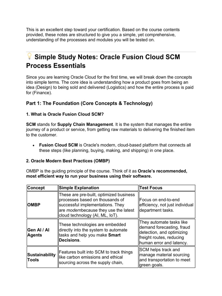 Oracle Fusion Scm Study Guide Pdf Supply Chain Management Supply