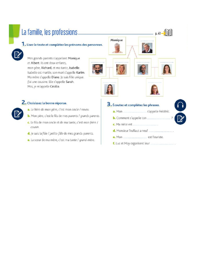 Exercice Famille EDITO Cahier | PDF