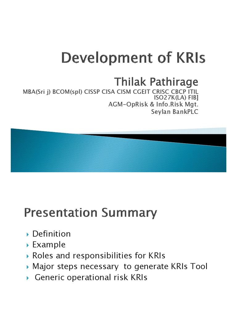 KRI Development Process | PDF | Operational Risk | Risk