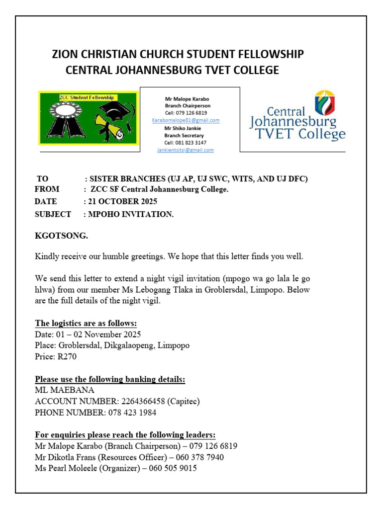 ZCC Student Fellowship Night Vigil Invite | PDF