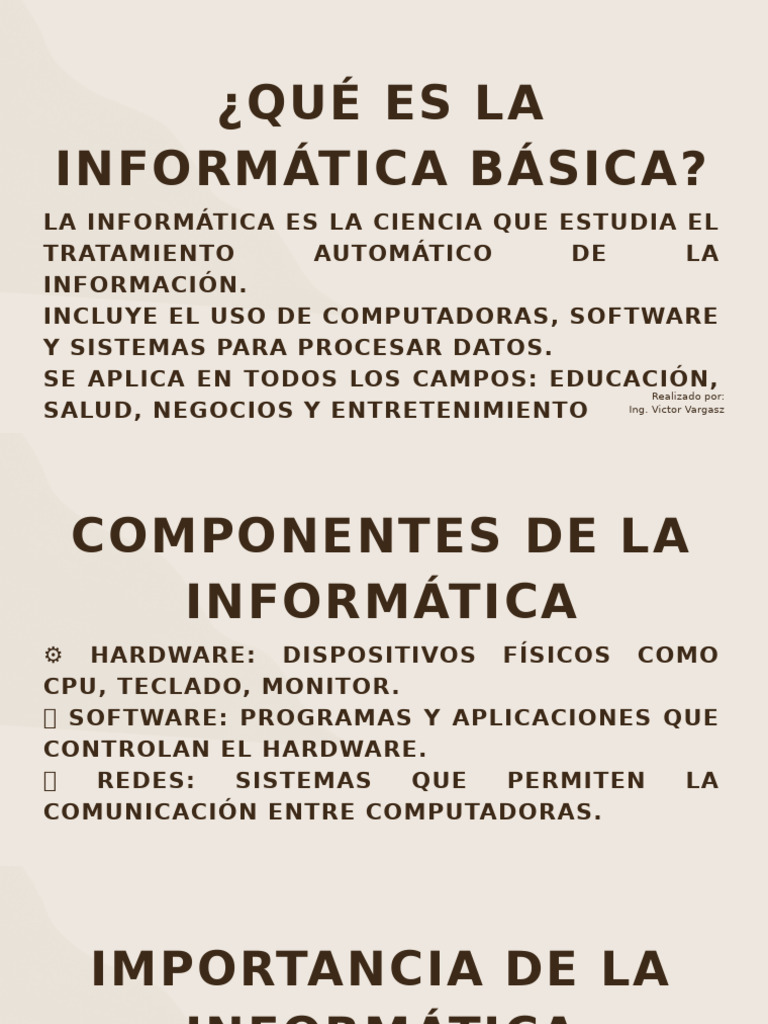 Introducción a la Informática Básica | PDF | Informática | Hardware de ...