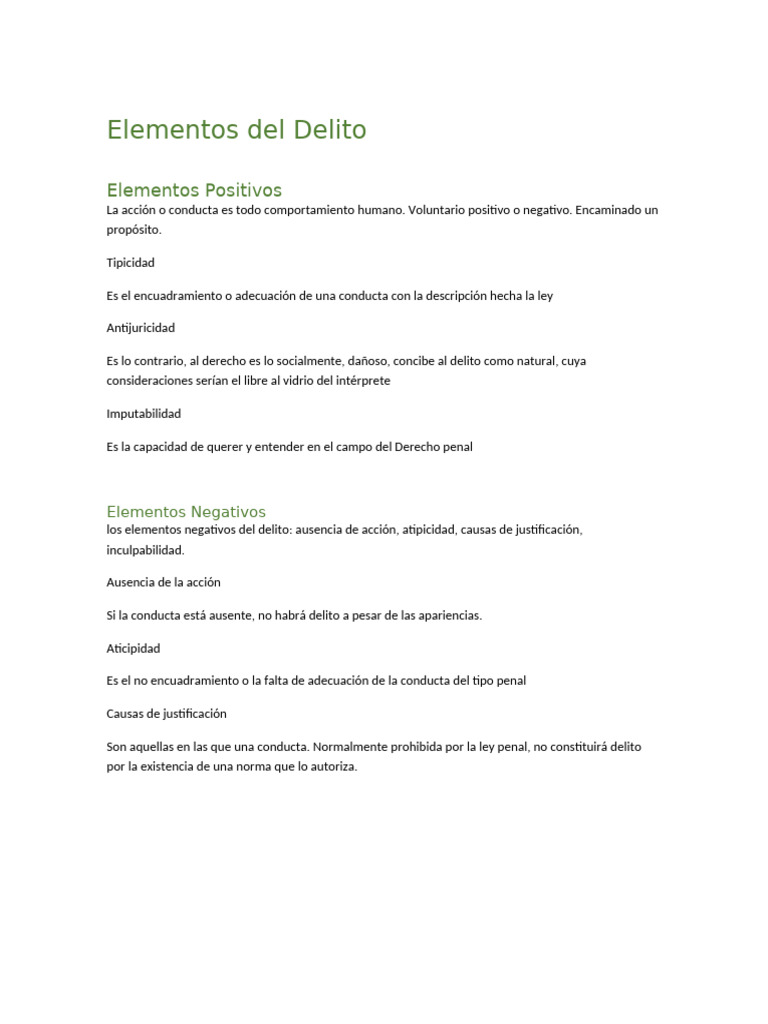 Elementos Del Delito | PDF