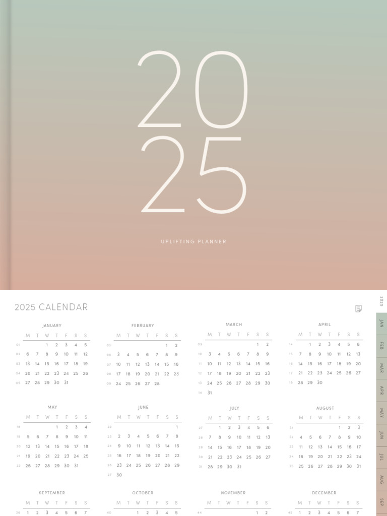 UpliftingPlanner 2025 L MonthlyPlanner Freebie | PDF