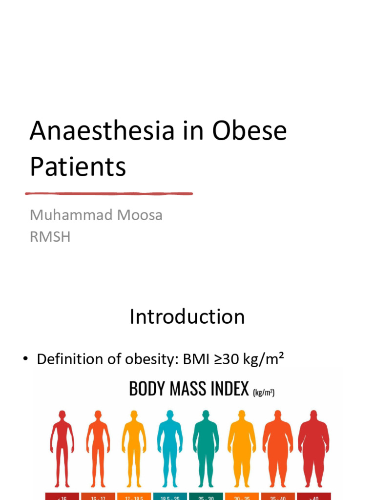 Anaesthesia Considerations for Obese Patients | PDF | Anesthesia ...