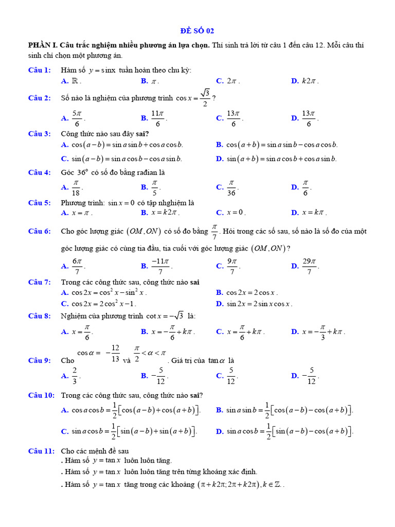 Đề Số 2 Và 3 Toán (31.8) | PDF