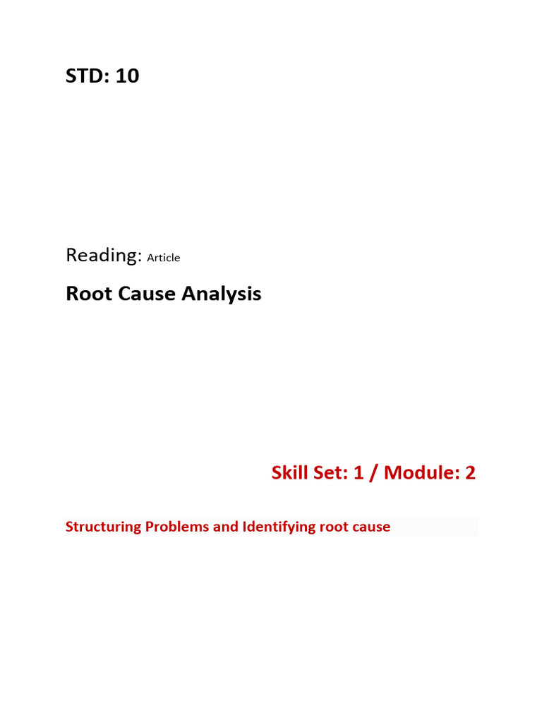 Root Cause Analysis Guide for Problem Solving | PDF | Causality | Cognition