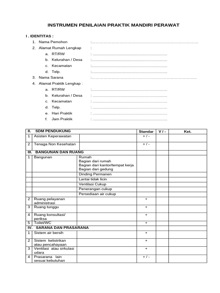 Form Visit Perawat | PDF