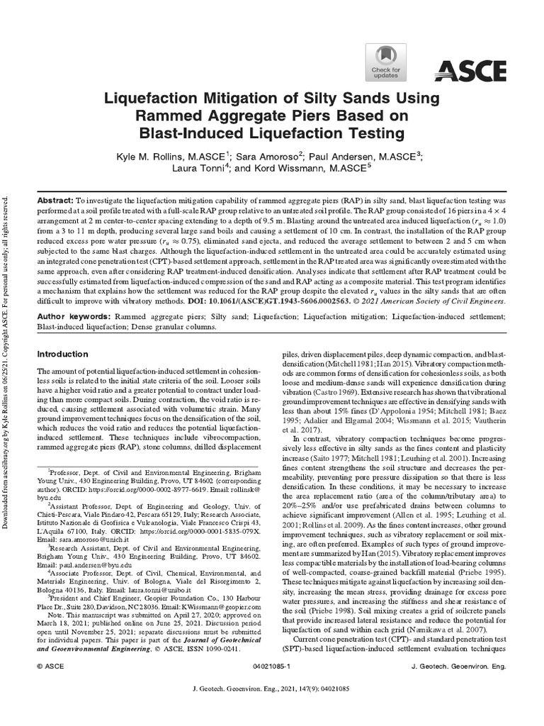 Mitigación de Licuación de Arena Limosa Usando PAC S | PDF