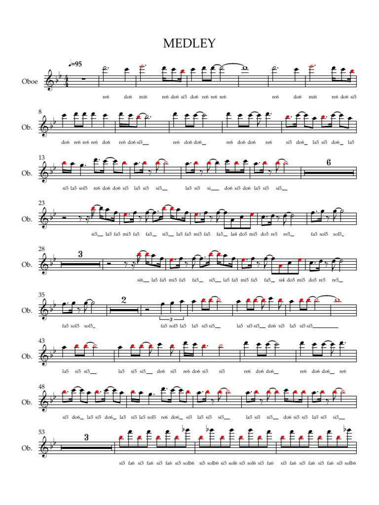 Partition pour hautbois : Medley musical | PDF | Service de renseignement