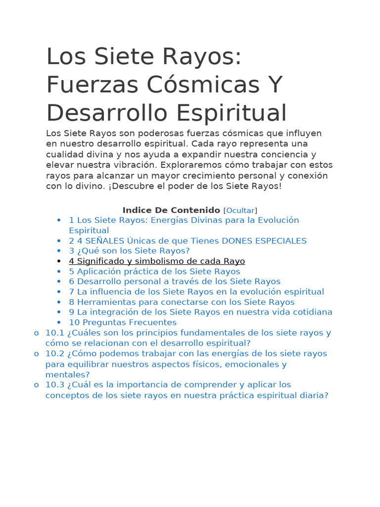 Siete Rayos: Energías para el Crecimiento Espiritual | PDF | Amor | Mente