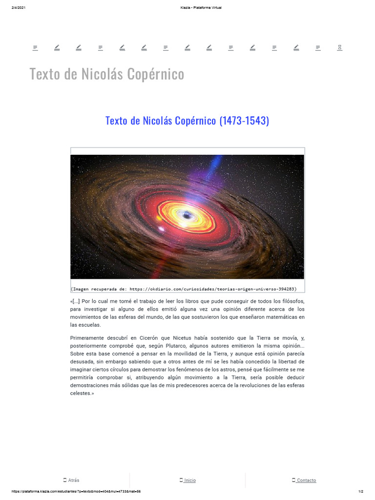 Texto Copernico | PDF | Nicolás Copérnico