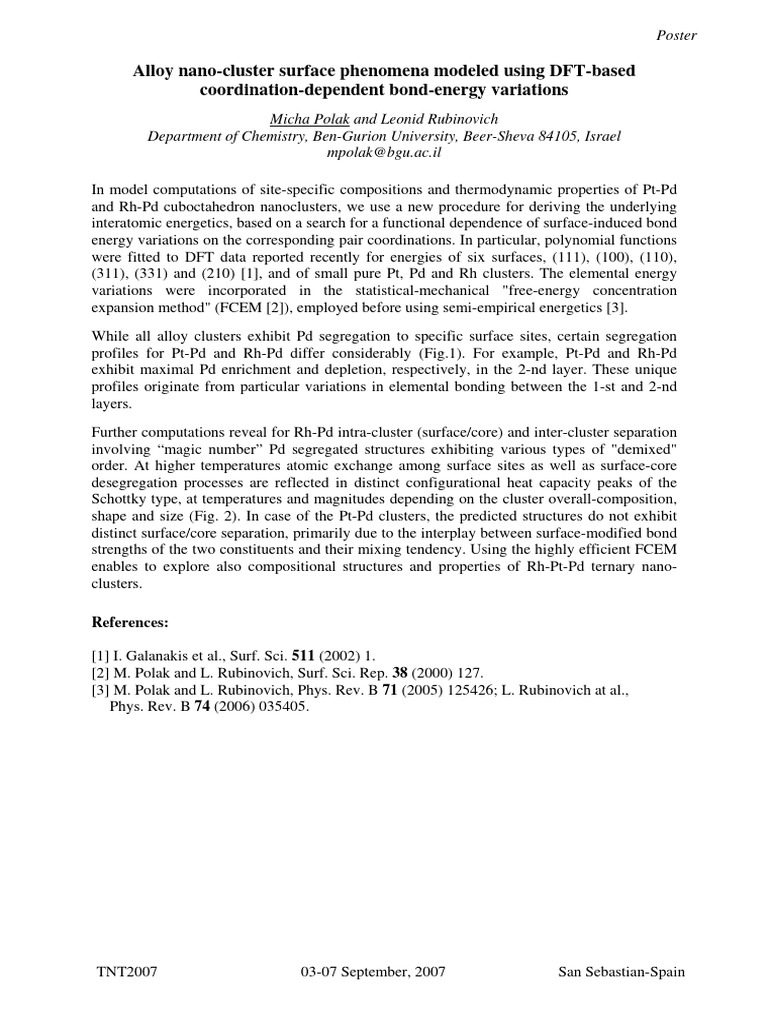 Alloy Nano Cluster Surface Phenomena Mod | PDF | Thermodynamics ...