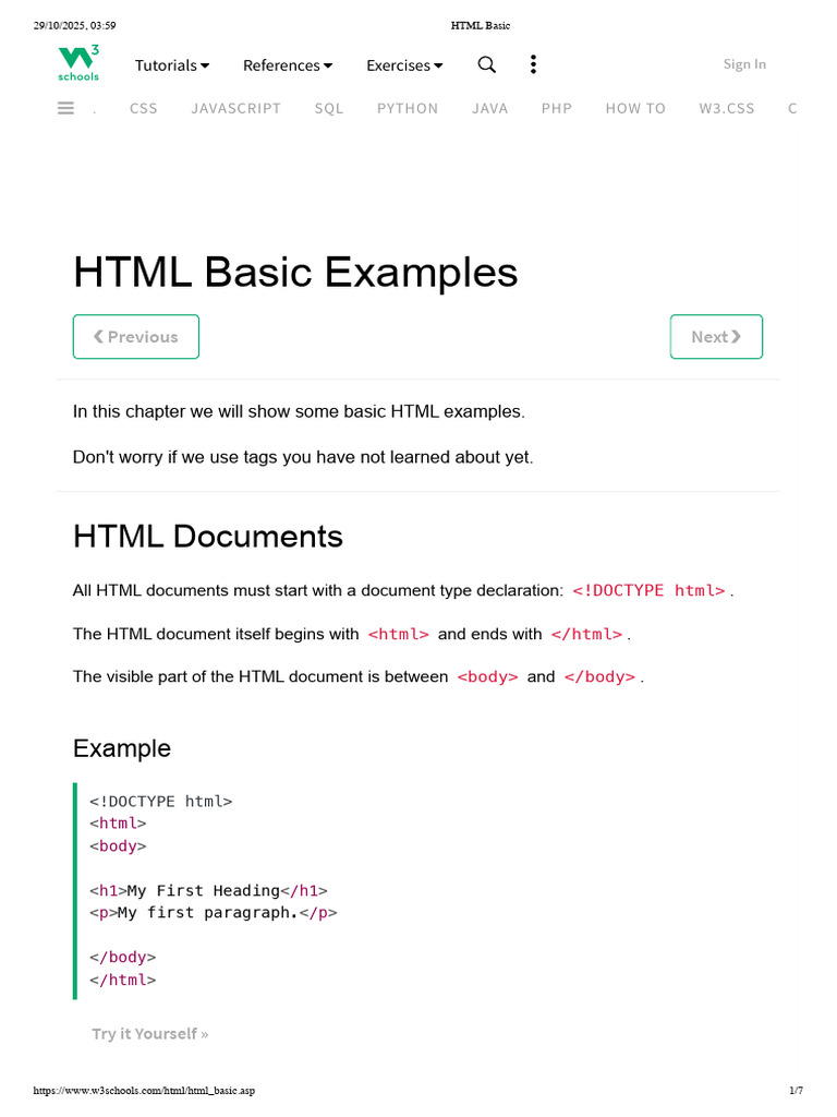 HTML Basic | PDF | Html | Html Element
