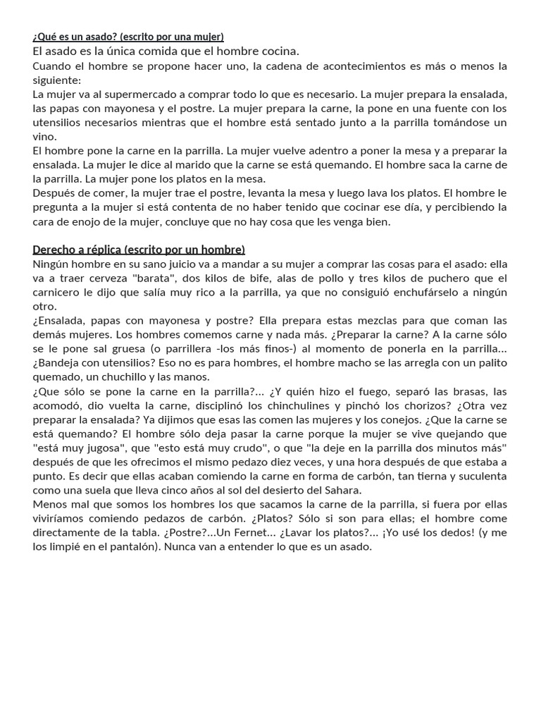 Qué Es Un Asado | PDF | Alimentos | Cocina