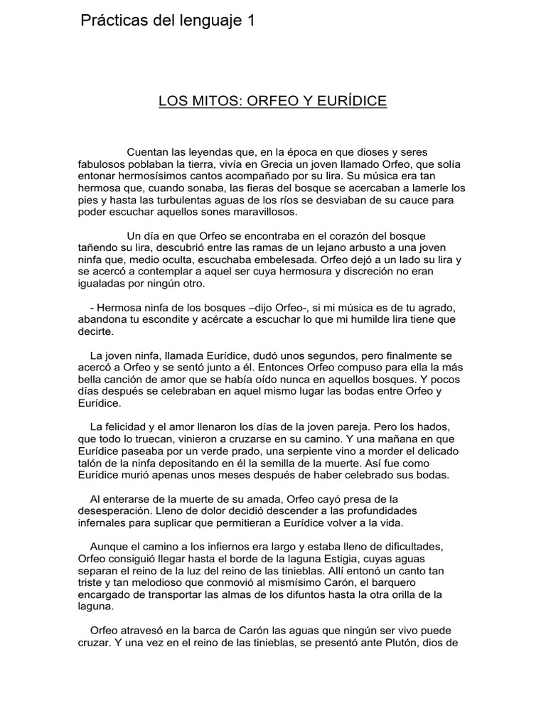 Orfeo y Eurídice | PDF | Orfeo