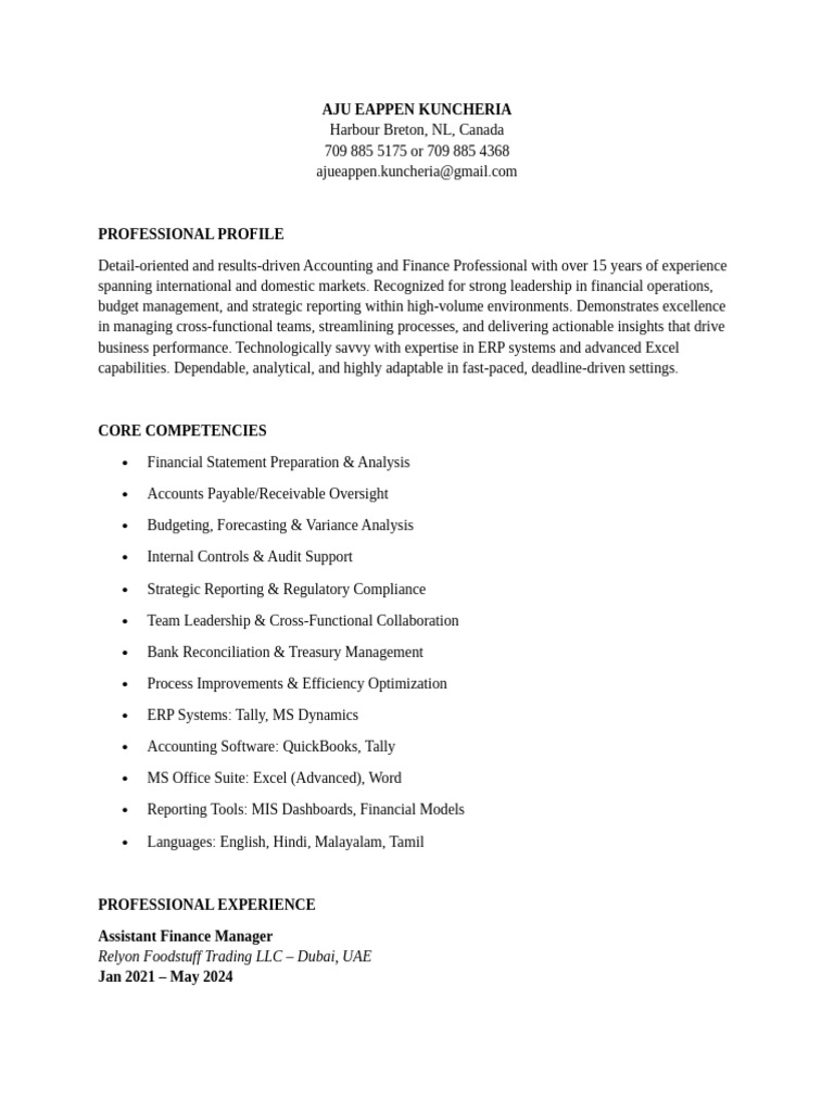 AJU EAPPEN KUNCHERIA | PDF | Accounting | Banks