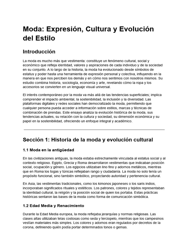 Moda Evolución Cultural y Estilo | PDF | Moda | Sustentabilidad