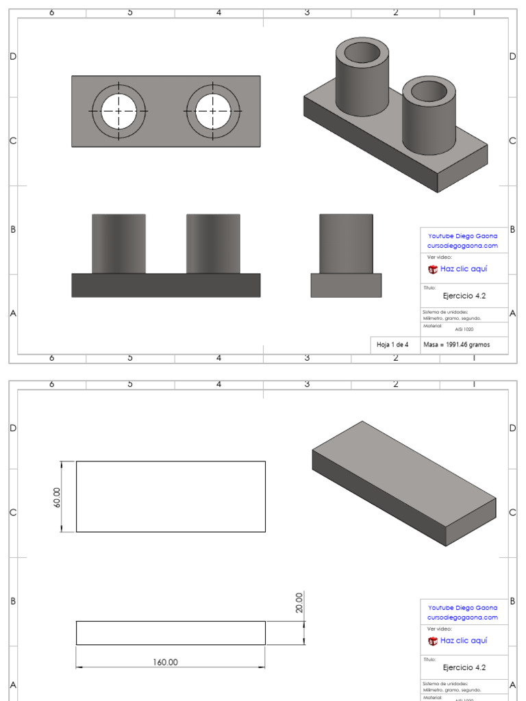 Masa y Material AISI 1020 en Ejercicio | PDF