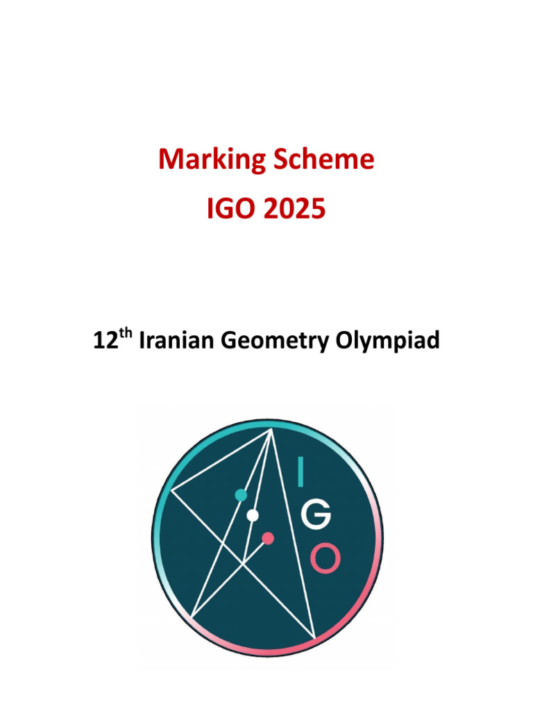IGO 2025 Grading Scheme | PDF | Perpendicular | Elementary Geometry