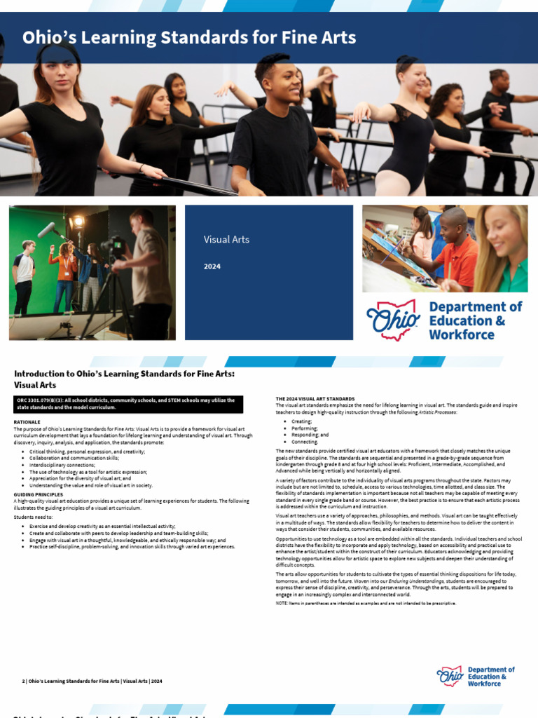 Ohio Visual Arts Standards 2024 | PDF | Creativity | Idea