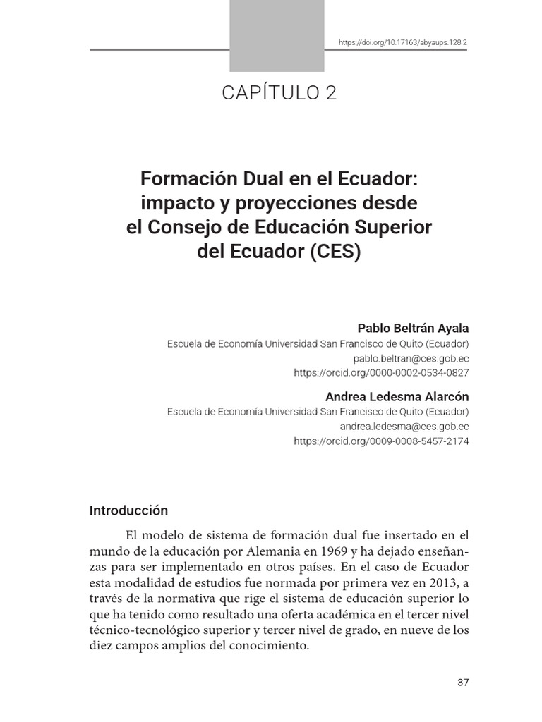 Formación Dual en El Ecuador | PDF | Ecuador | Economias