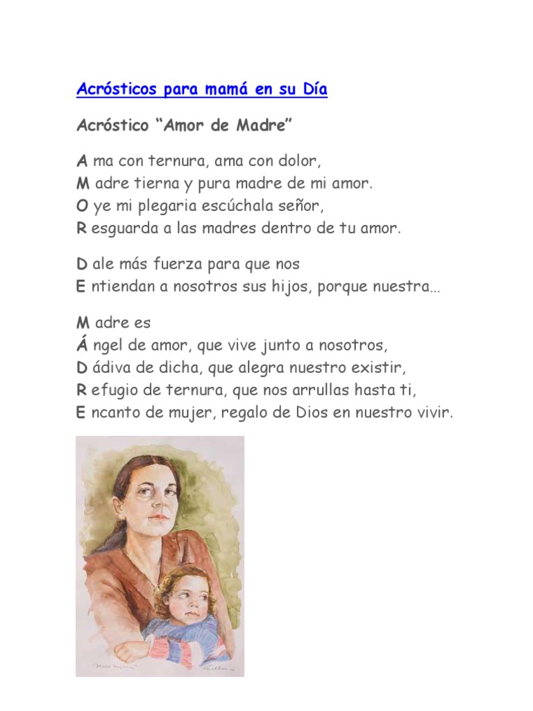 Acrósticos para Mamá en Su Día | PDF
