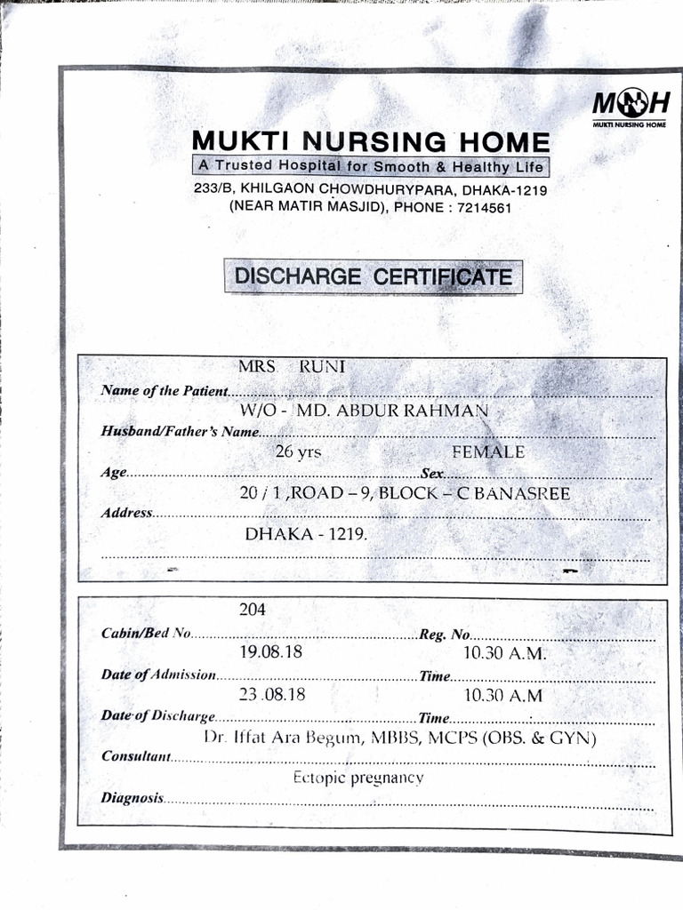 Release Certificate | PDF | Medical Specialties | Human Reproduction